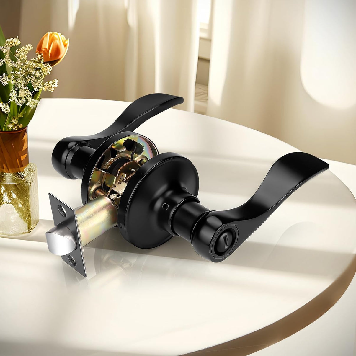 Black Door Handles Wave Style Levers, Entry Keyed/Privacy Lock/Passage ...