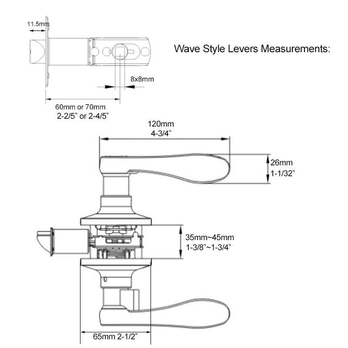 Wave Style Door Handle Keyed Entry/Privacy/Passage/Dummy Door Lock Lev ...