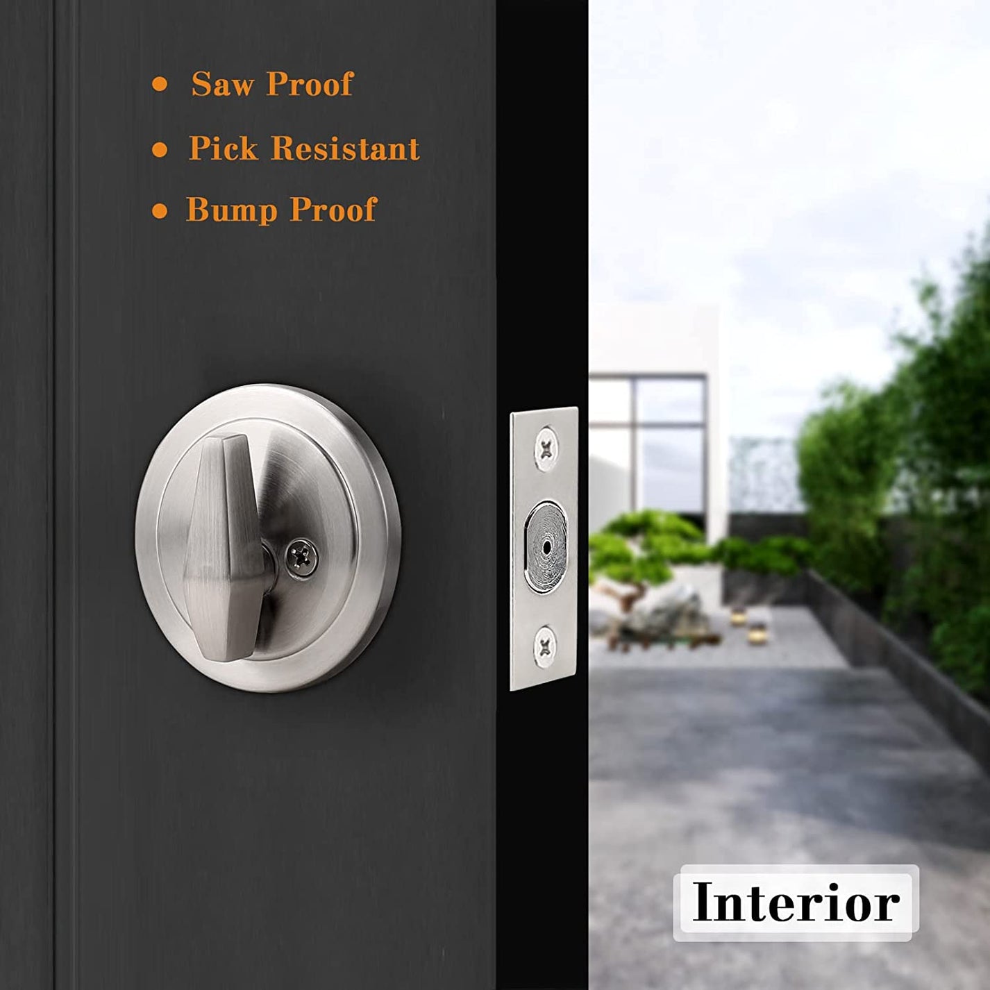 Single Cylinder Deadbolt Lock with Same Key, Oil Rubbed Bronze/Satin N ...