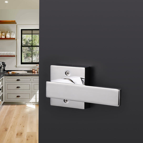 Heavy Duty Door Handles with Square Design Polished Chrome Finish DL01 ...