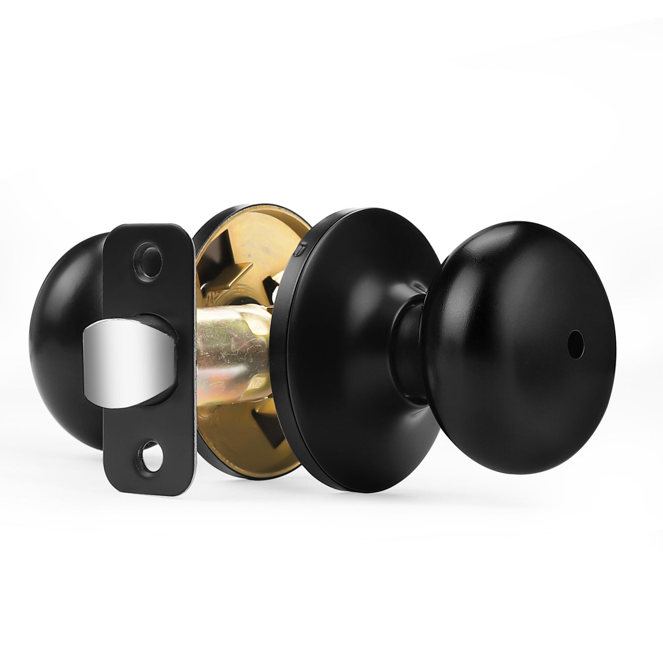 Probrico Door Knobs Interior Door Locks in Matte Black Finish, Ball Kn