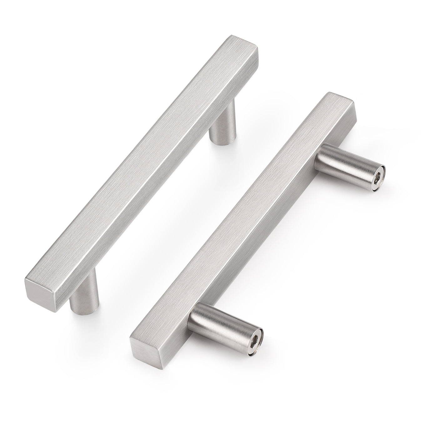 Stainless Steel Cabinet Pulls 2"-10" Hole Centers Square T Bar Handles ...
