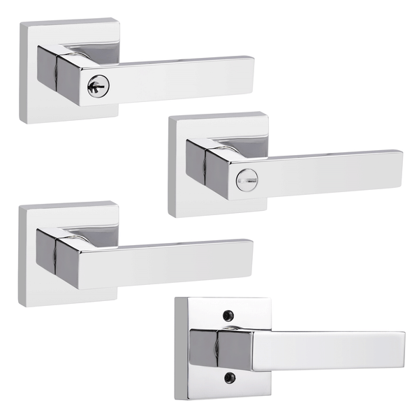 Heavy Duty Door Handles with Square Design Polished Chrome Finish DL01 ...