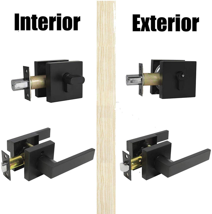 Passage Door Levers and Single Cylinder Deadbolts Lock Set (Keyed Alik ...