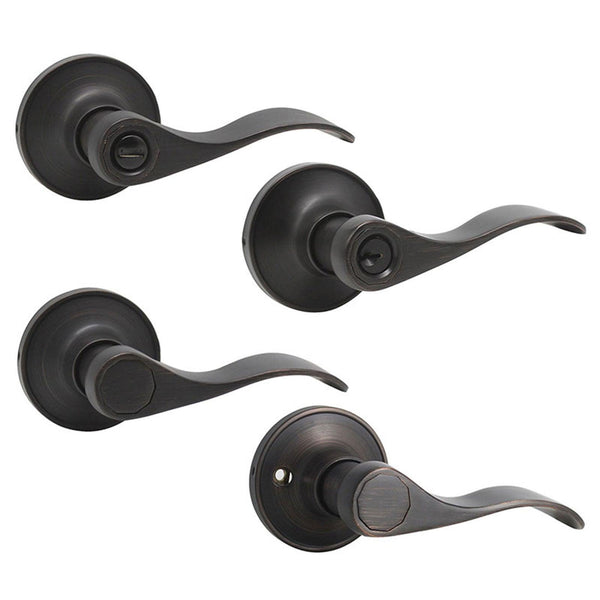 Wave Style Door Handle Keyed Entry/Privacy/Passage/Dummy Door Lock Lev ...